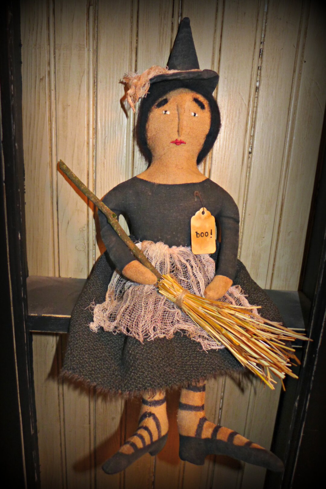 Primitive "wanda" Folk Art Halloween Witch Instant Download E-pattern ...