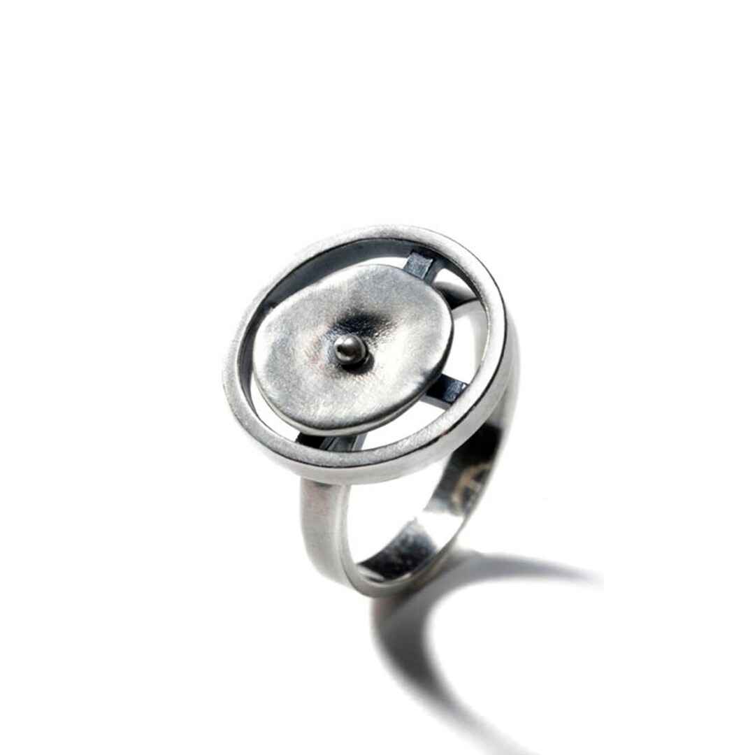 Sterling Circle in Motion Ring - Etsy