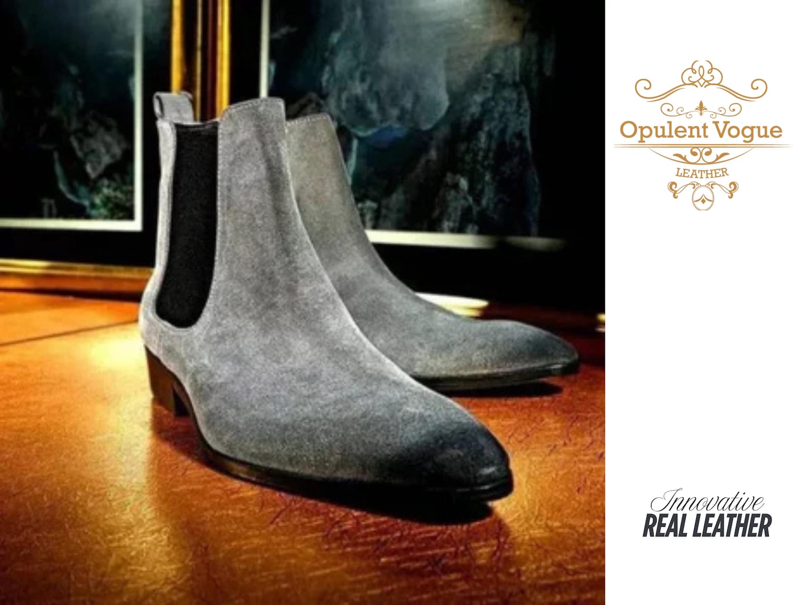 Handmade Gray Suede Chelsea Boots: Men's Leather Ankle Boots - Etsy
