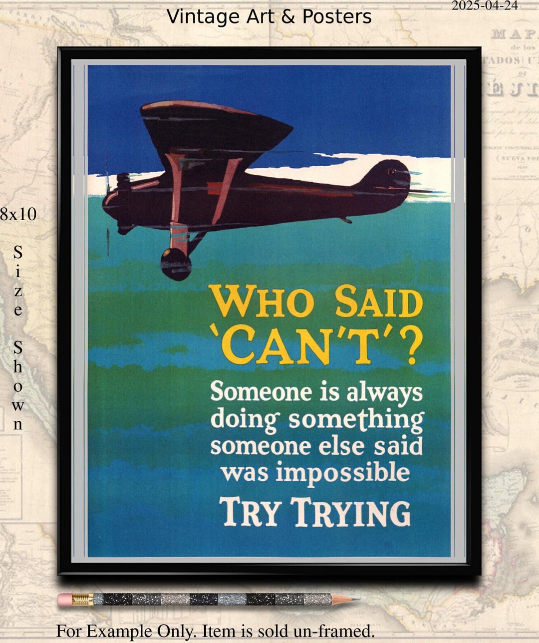Printable Vintage Motivational Poster, Try Trying, Early 20th Century ...