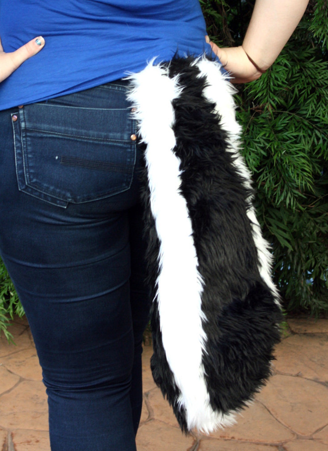Adorable Super Fluffy Black and White Skunk TAIL ONLY Kawaii Burning ...