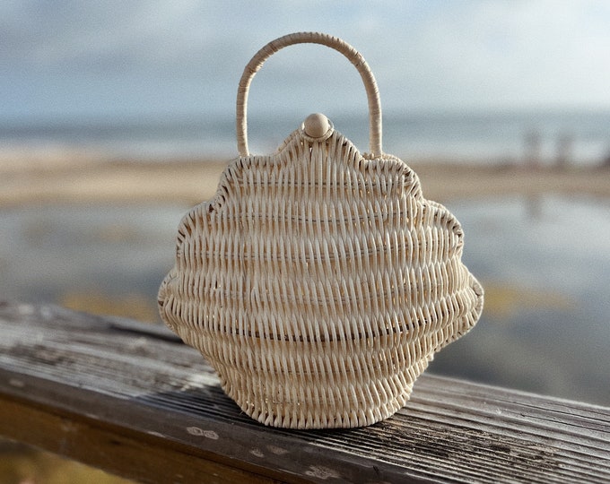 Natural Rattan Seashell Handbag Olli Ella Shell Bag - Etsy
