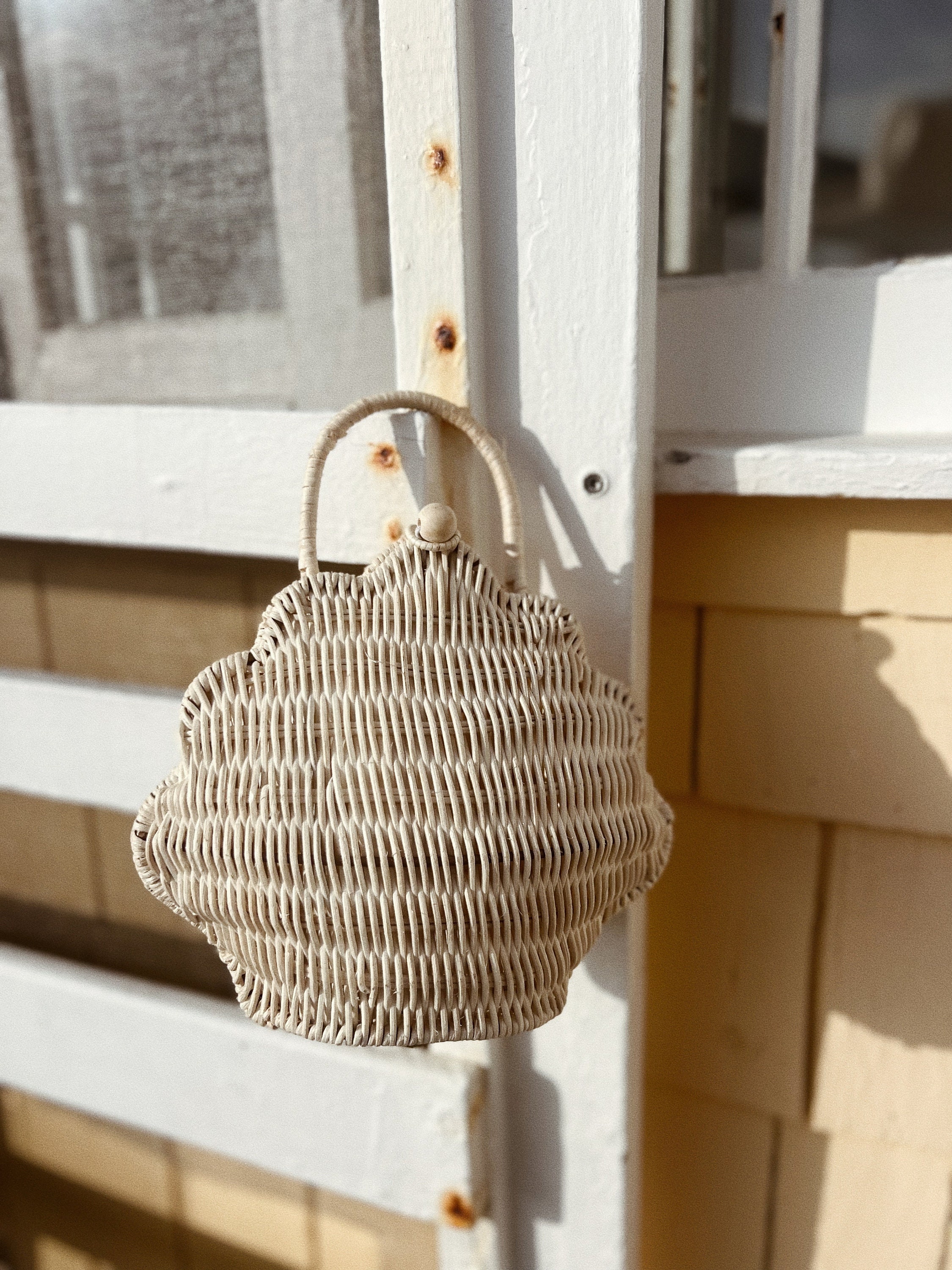 Natural Rattan Seashell Handbag Olli Ella Shell Bag - Etsy