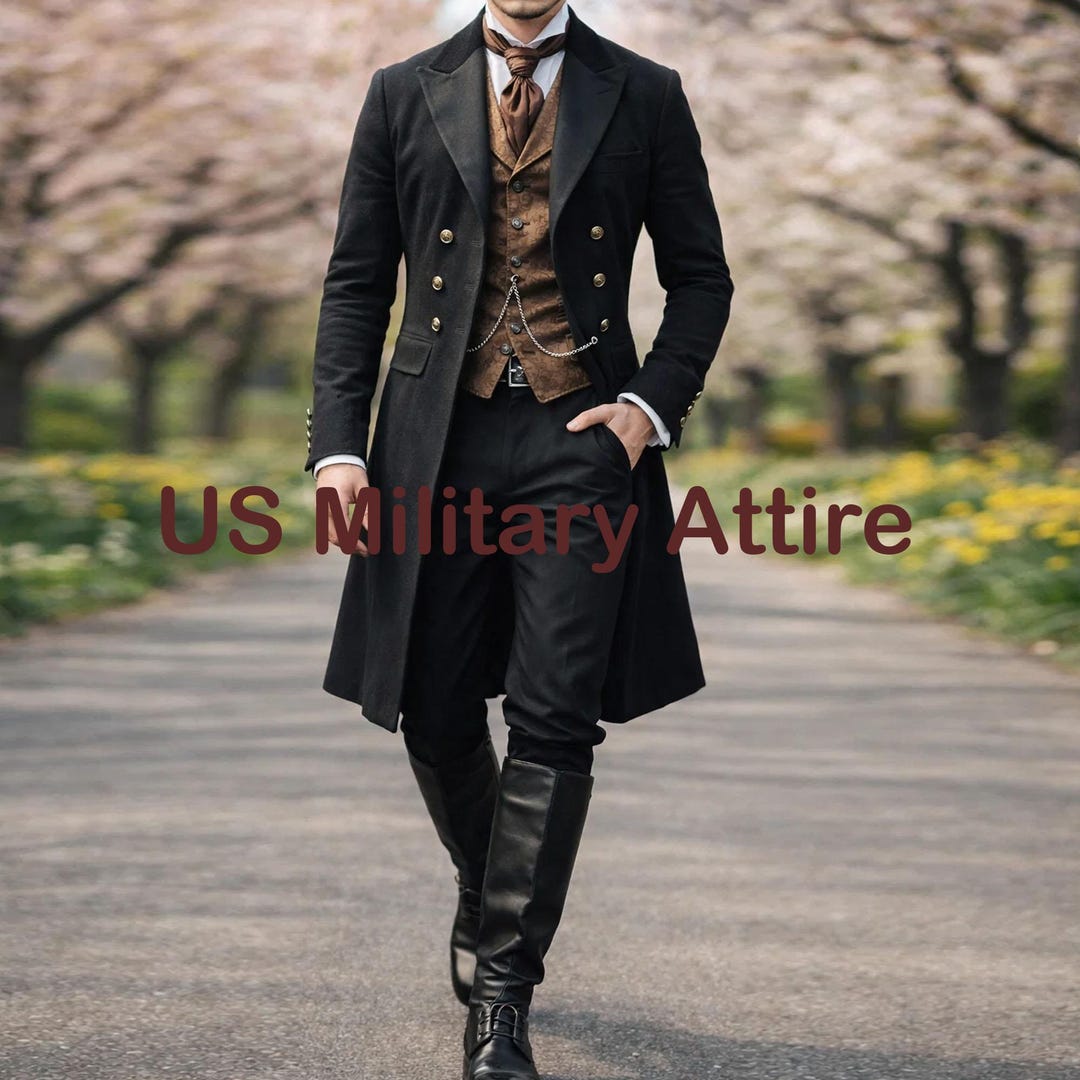 Victorian Gentleman Long Coat | Edwardian Frock Coat for Men - Etsy