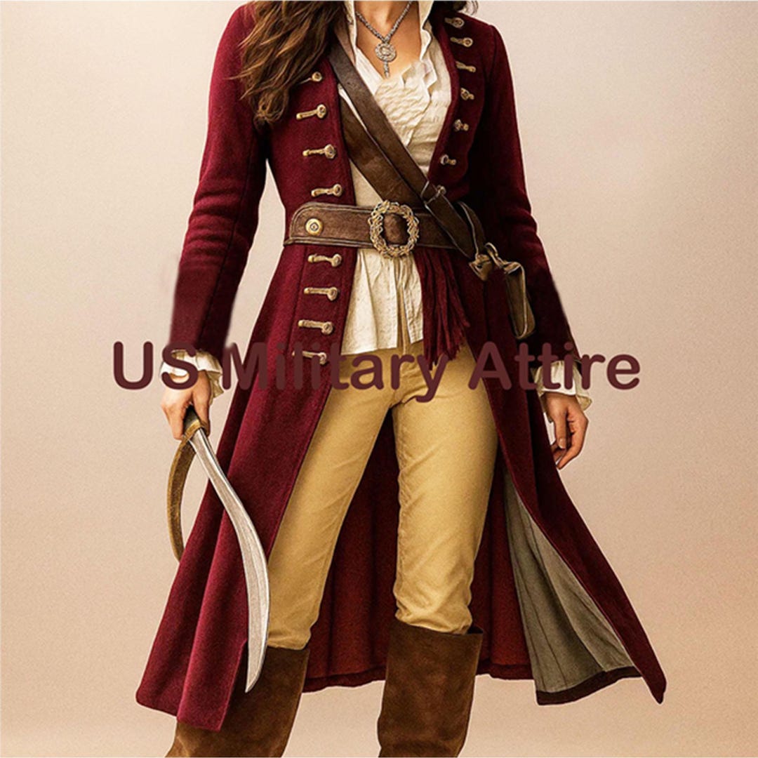 Steampunk Maroon Frock Coat: Victorian Gothic Pirate Costume - Etsy