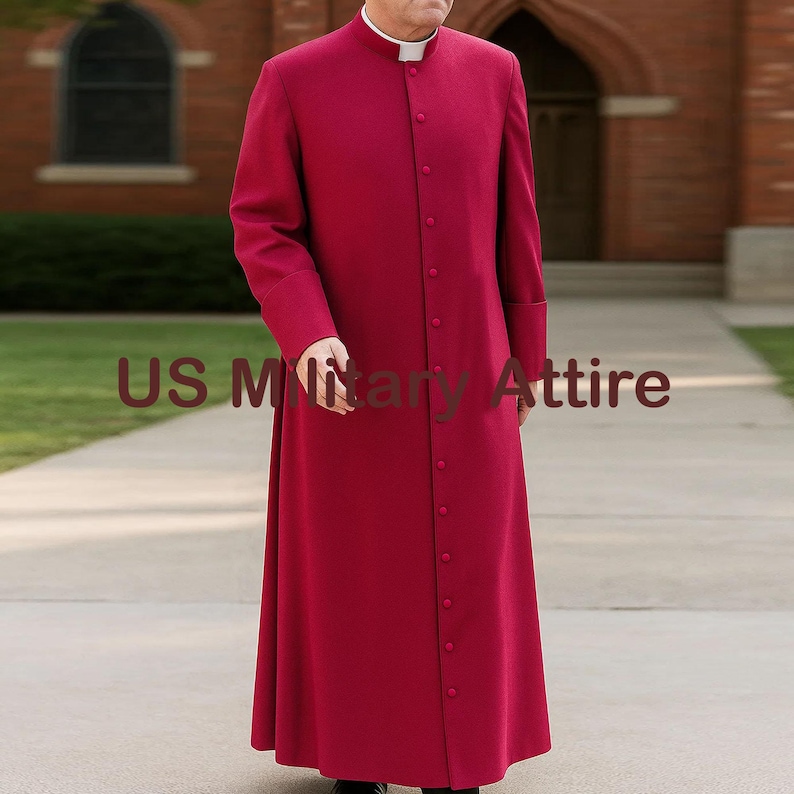Roman Cassock Clergy Robe : Priest Catholic Monk Purple Vestment Robe ...
