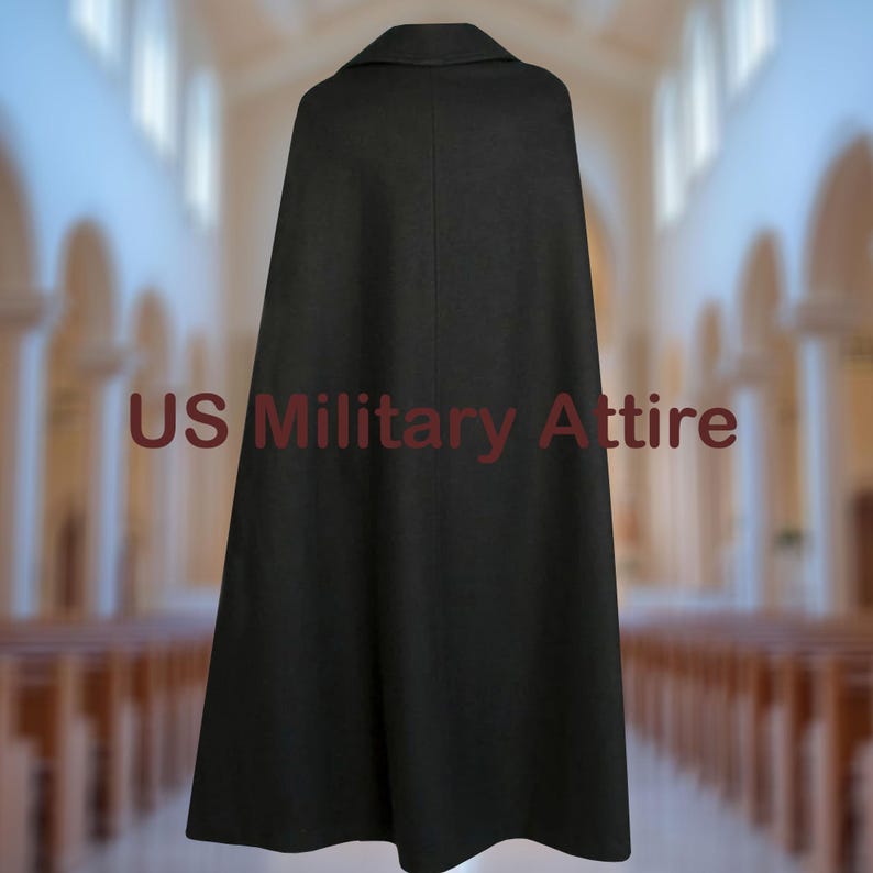 Priest Catholic Monk Cloaks Vestment, Clerical Cloak Black Wool - Etsy