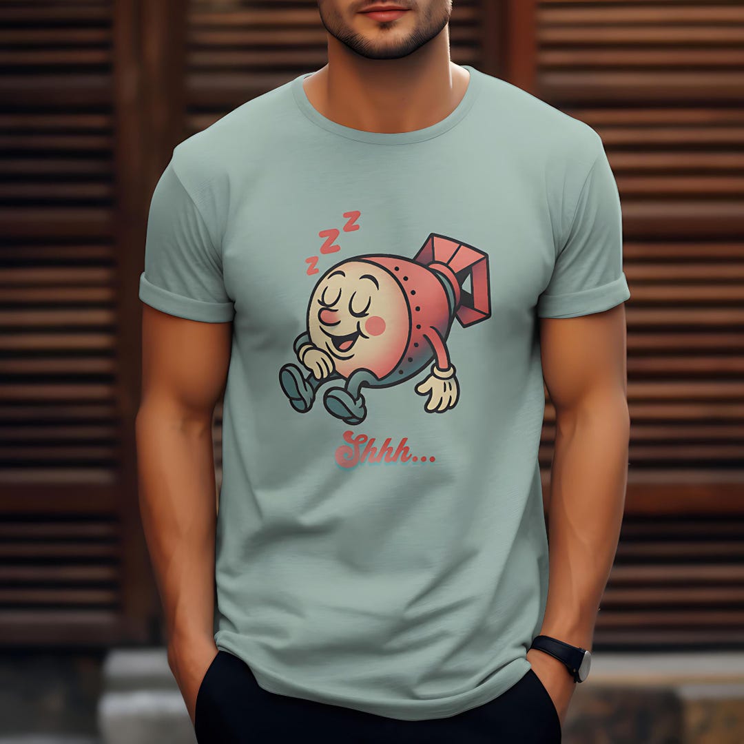 Sleepy Bomb Shirt, Shhh Cartoon Tee, Funny Vintage Rubber Hose T-shirt ...