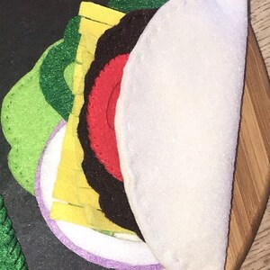 Mexican Themed Felt Food, Pretend Play Set, Taco, Burrito, Nacho Corn ...