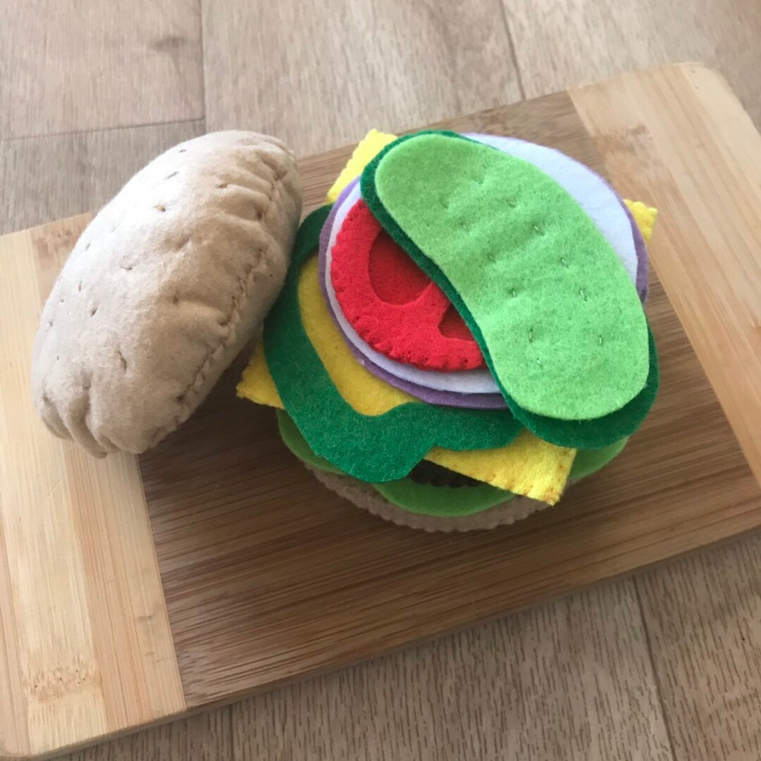 Felt Food Burger With the Lot or Build Your Own Pretend Play - Etsy