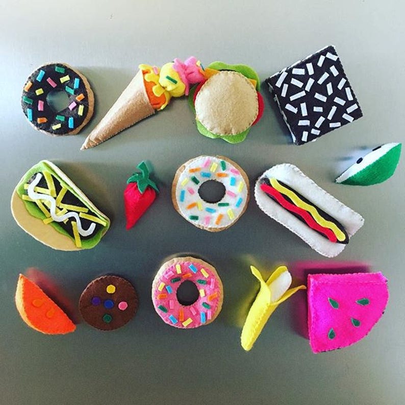 Felt Food Fridge Magnets Play Set - Etsy Australia