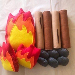 Felt Fire Play Set Pretend Campfire Small World Play - Etsy