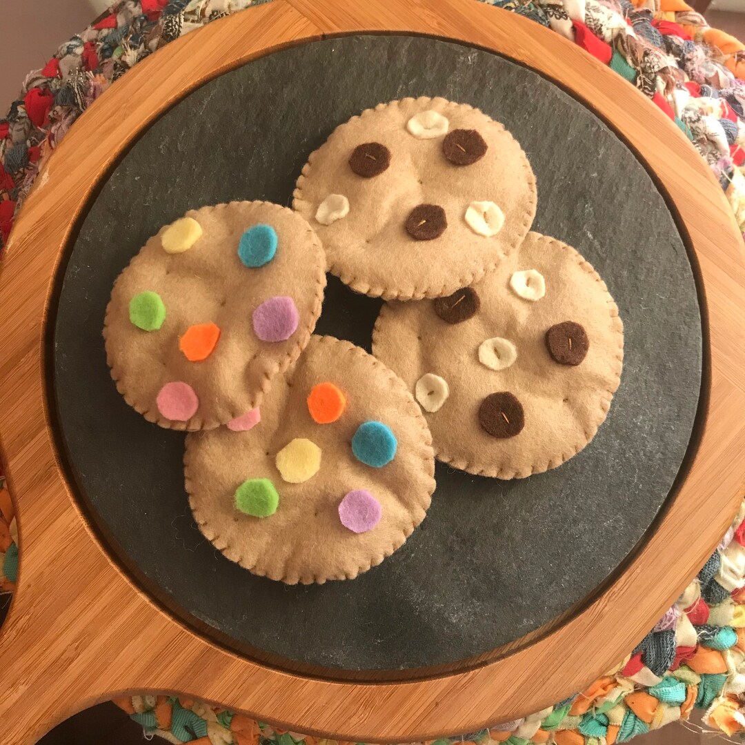 Felt Food Cookies, Choc Chip Cookie, Pretend Play Food, Imaginative ...