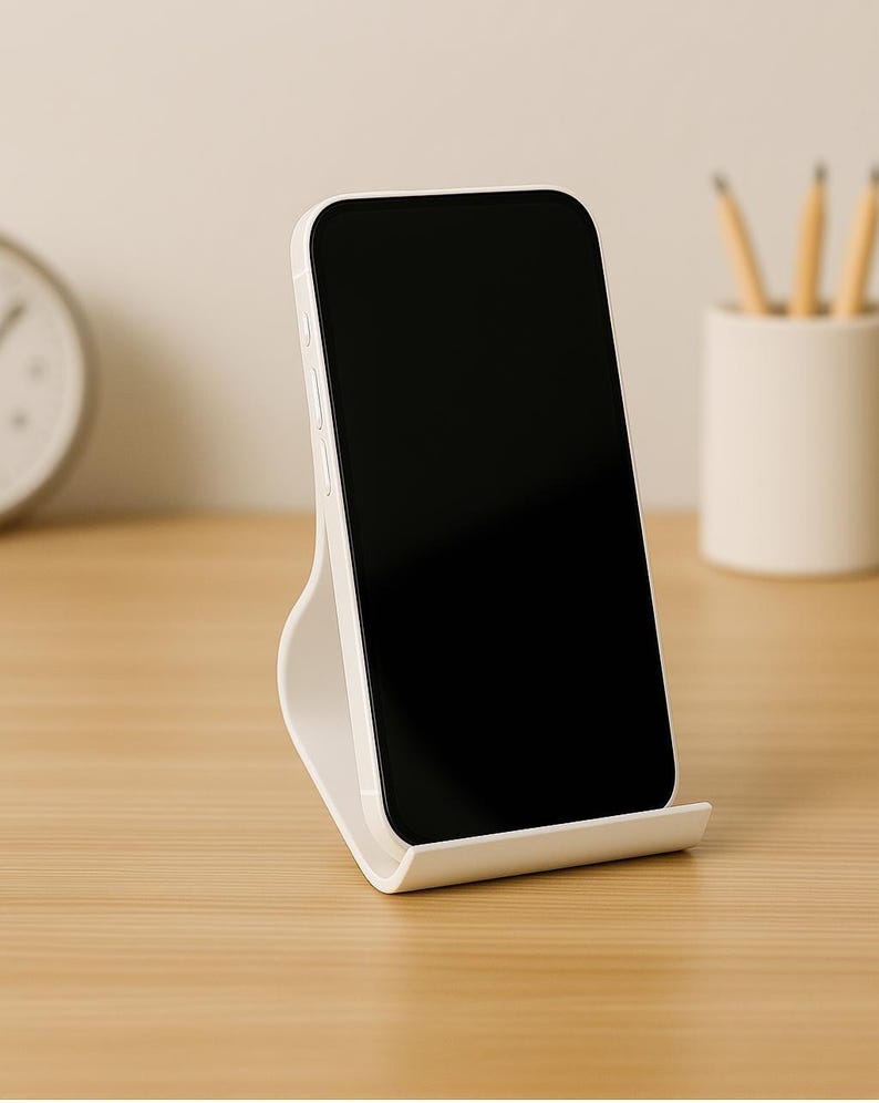 Phone Stand 3D Print Minimalist Desk Decor Smartphone Holder Modern ...