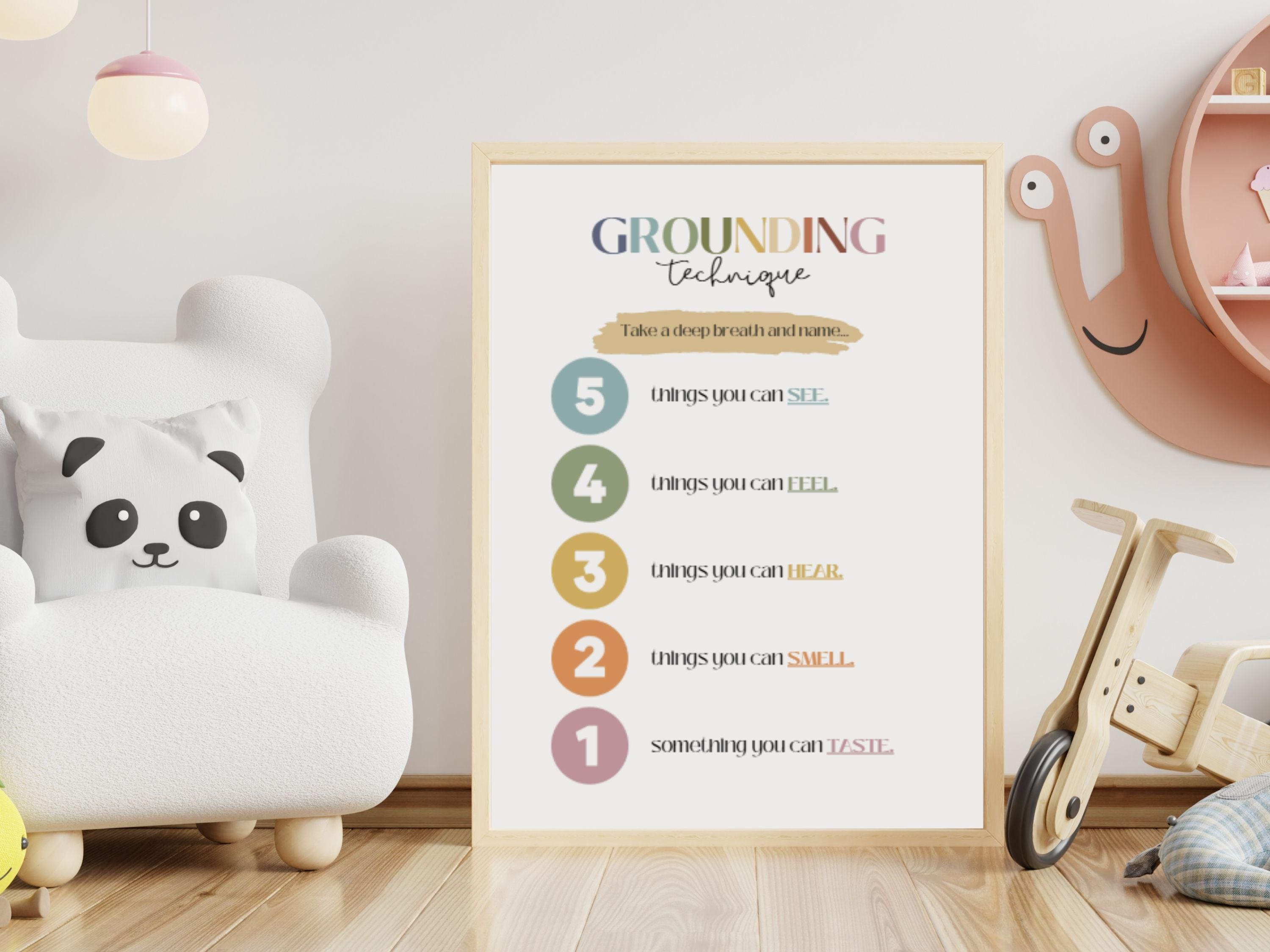 5-4-3-2-1 Grounding Technique Poster, Anxiety Tool, Mindfulness ...