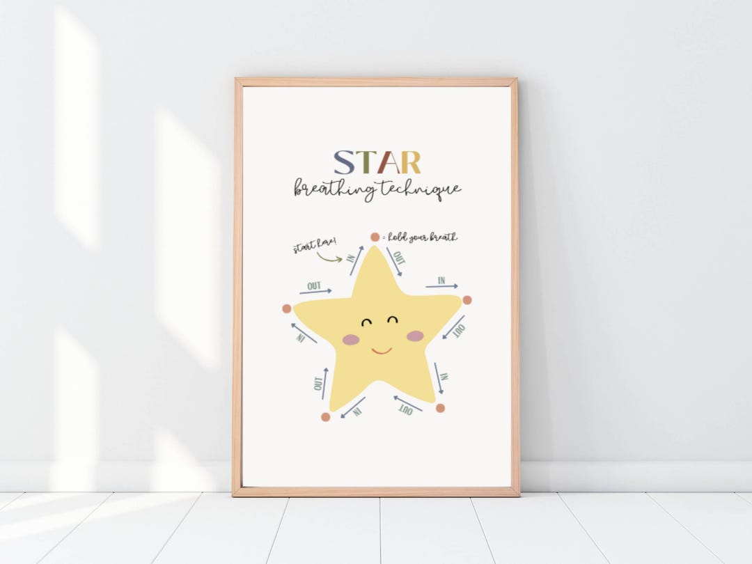 Star Breathing Poster, Calm Down Corner Print, Mindfulness Strategy ...