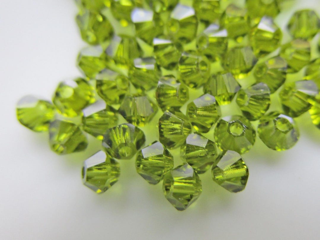 Transparent Olive Green Faceted Crystal Beads, 3mm Bicone - Etsy