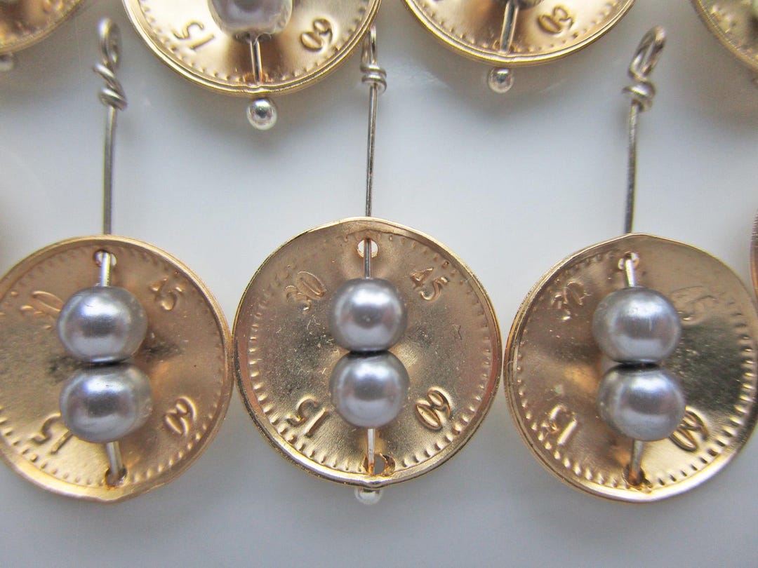 9 Handmade Jewelry Components, Gold-plated Brass Vintage Watch Parts ...