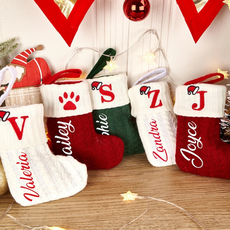 Mini Christmas Stockings With Initial - Etsy