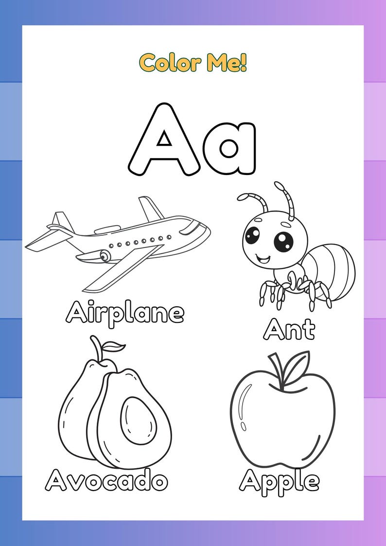 My ABC Coloring Booklet Worksheet - Etsy