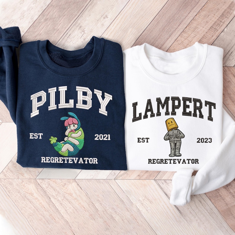 EMBROIDERED REGRETEVATOR Sweatshirt: Wallter, Mark, Lampert, Spud, Dr ...
