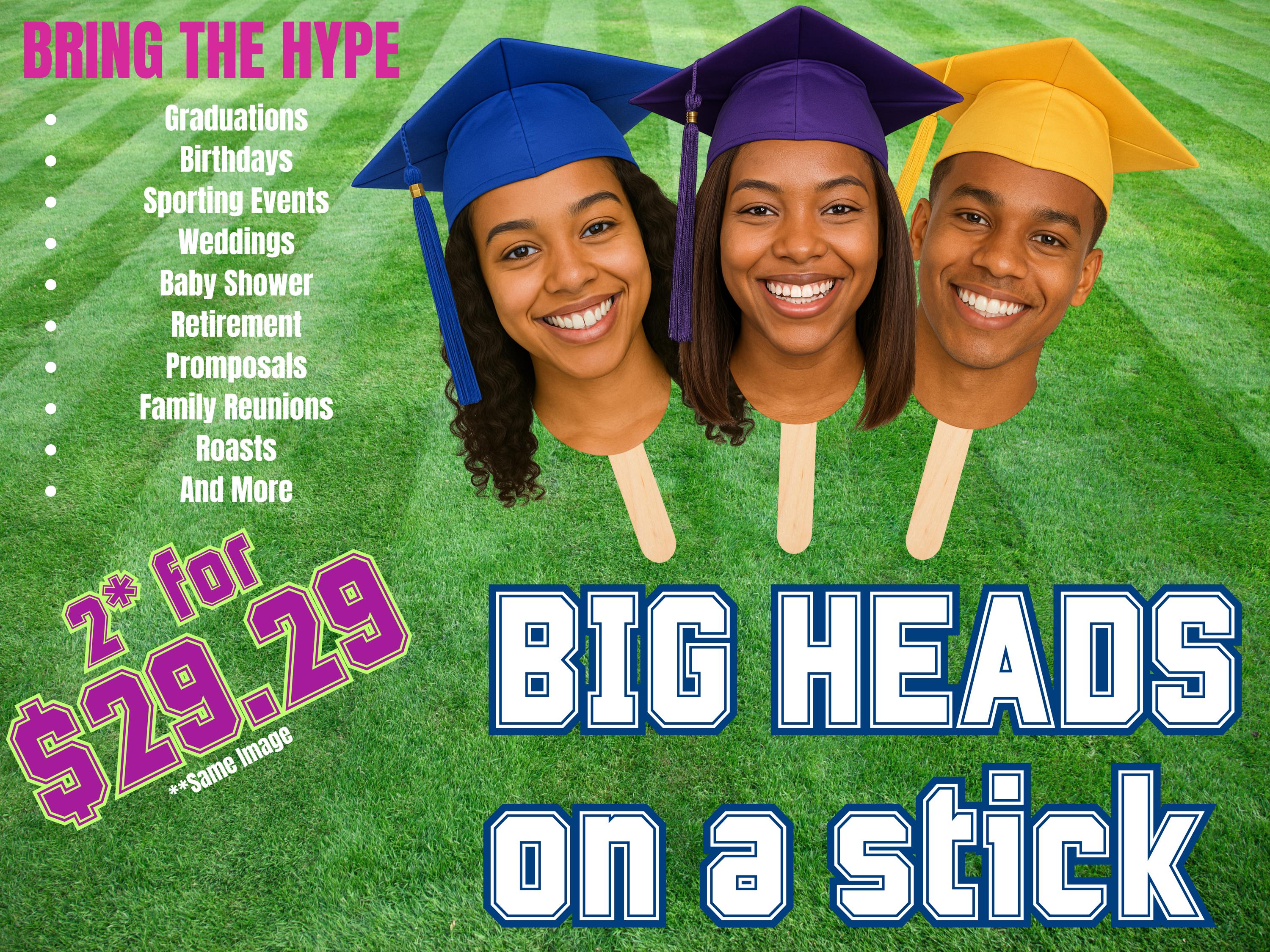 Custom Big Head Cutouts on a Stick & Lifesize Stand-ups! Multiple Sizes ...