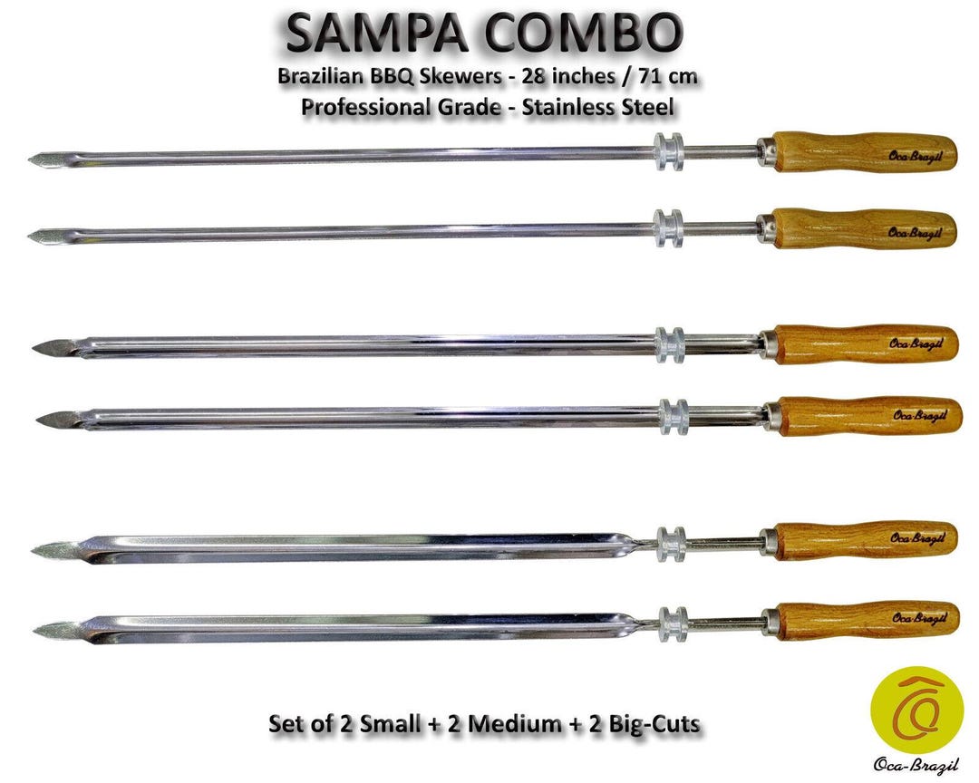 Sampa Combo - Set of 6 - Brazilian Skewers for Bbq 28" - Professional ...