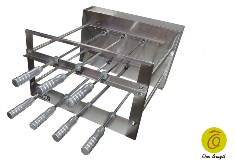 Brazilian BBQ Charcoal Grill - 07 Skewers - Rotisserie System - Oca ...