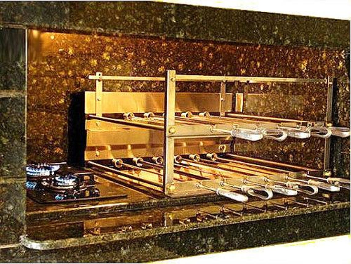 Brazilian BBQ Charcoal Grill - 09 Skewers - Rotisserie System - Oca ...