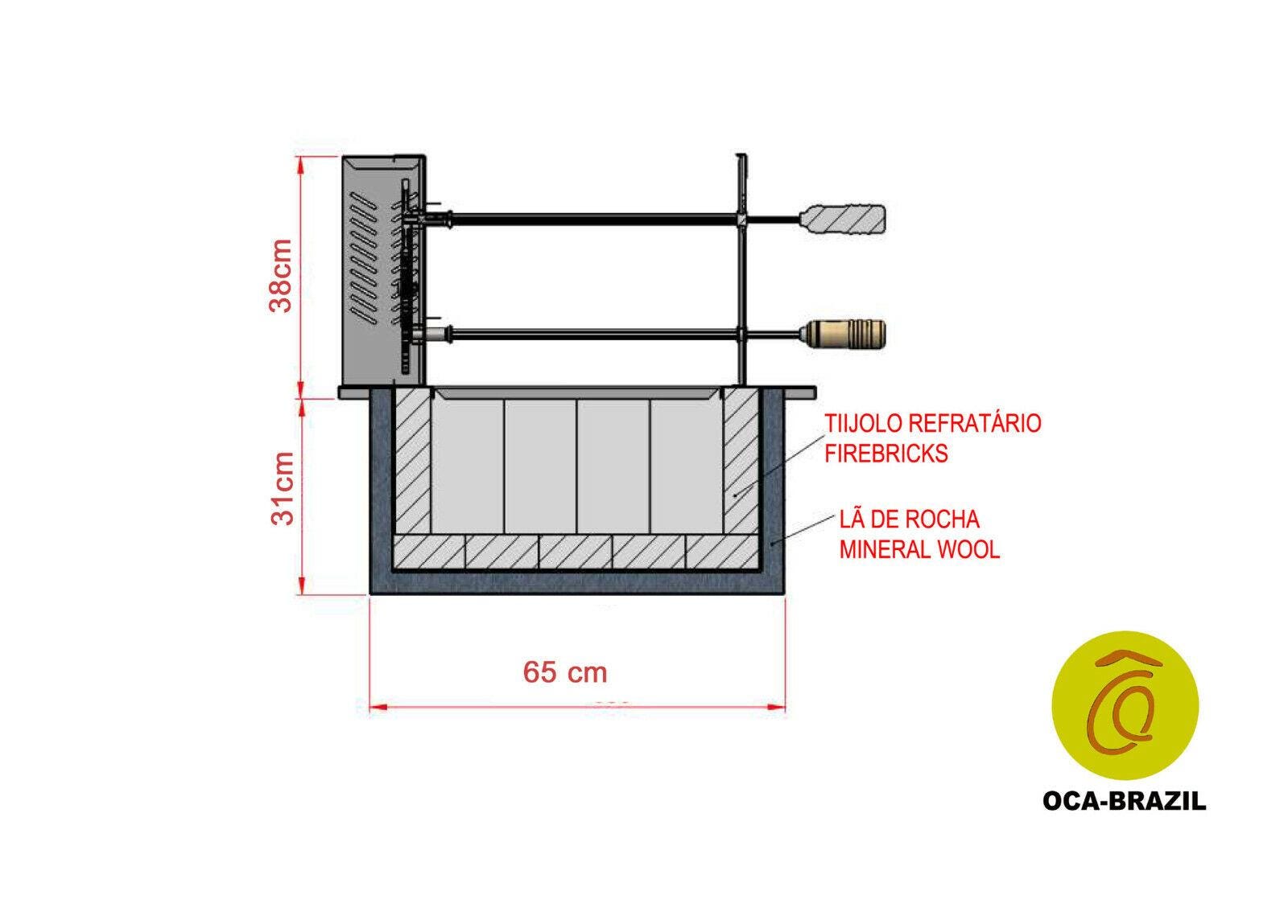 Brazilian BBQ Charcoal Grill With Firebox - 5 Skewers - Oca-brazil - Etsy