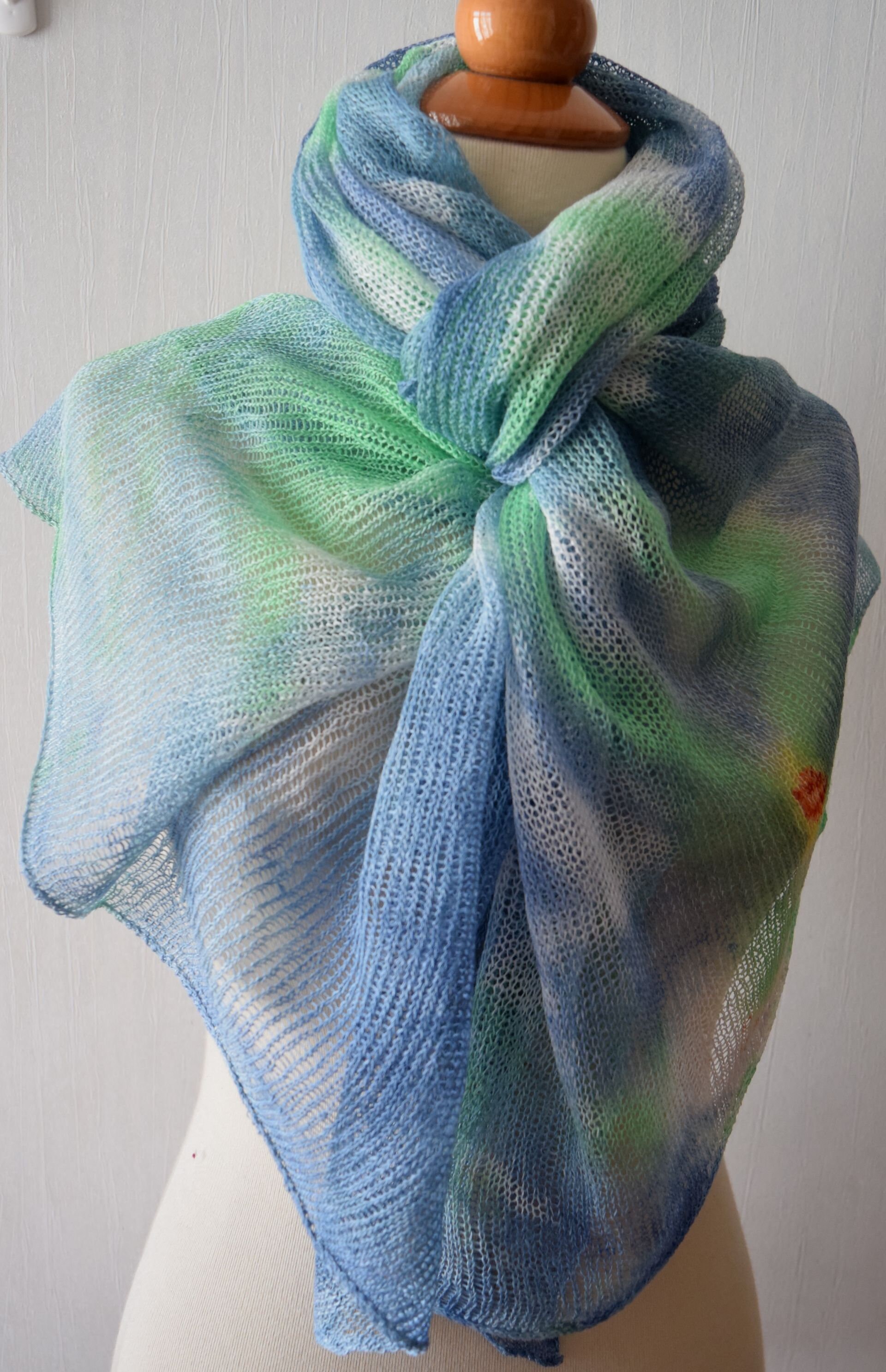 Popular Right Now, Hand Dyed, Linen Shawl, Wrap, Green, Blue, Yellow ...