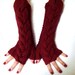 Fingerless Gloves/ Arm Warmers Red Dark Wine Cabled Hand | Etsy