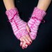 Fingerless Mittens, Light Pink/ Peony Corset Gloves With Satin Ribbons ...