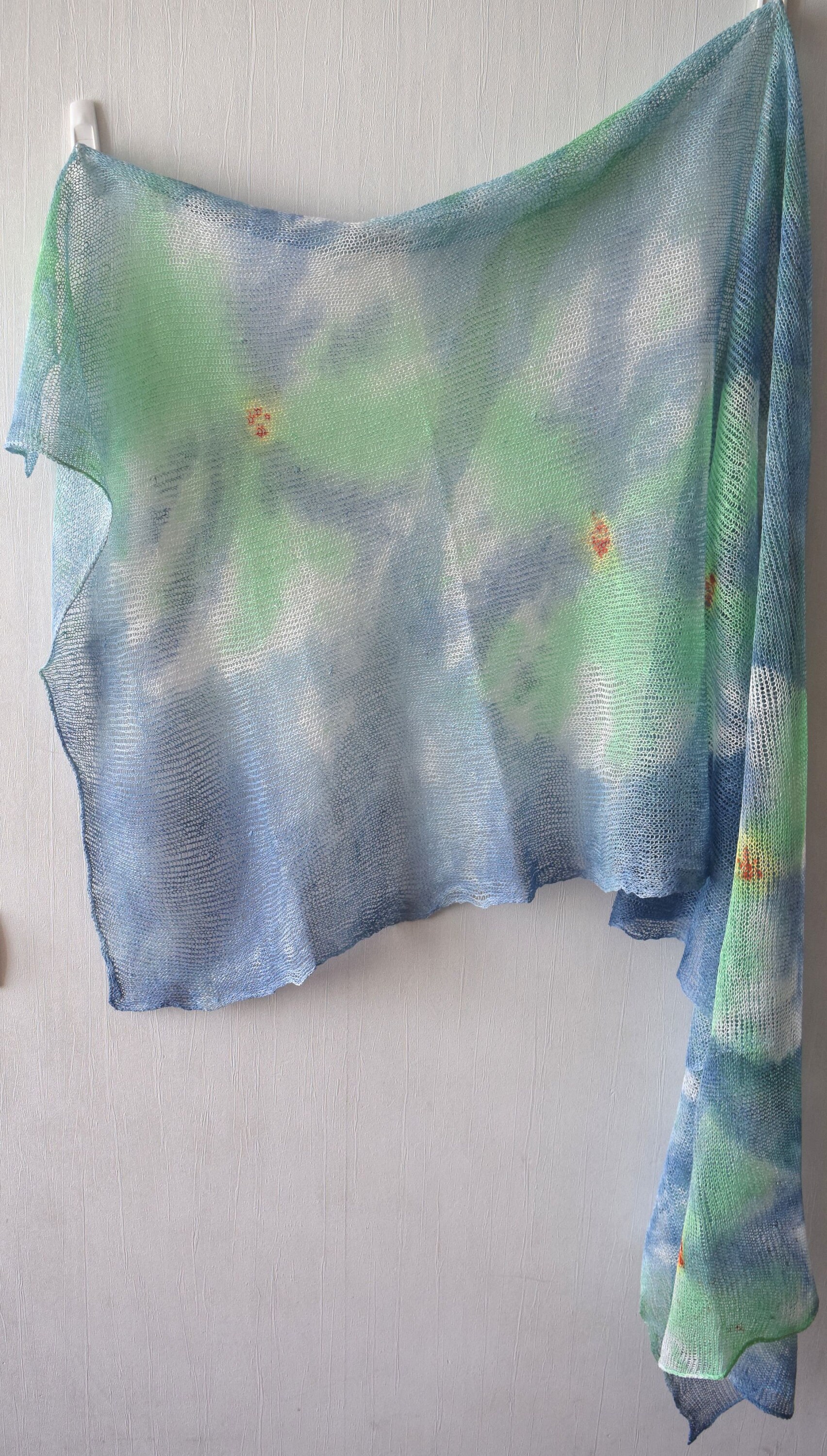 Popular Right Now, Hand Dyed, Linen Shawl, Wrap, Green, Blue, Yellow ...