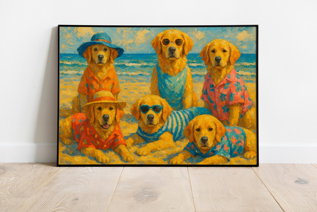 Labrador Beach Painting: Dog Impressionist Art Print - Etsy