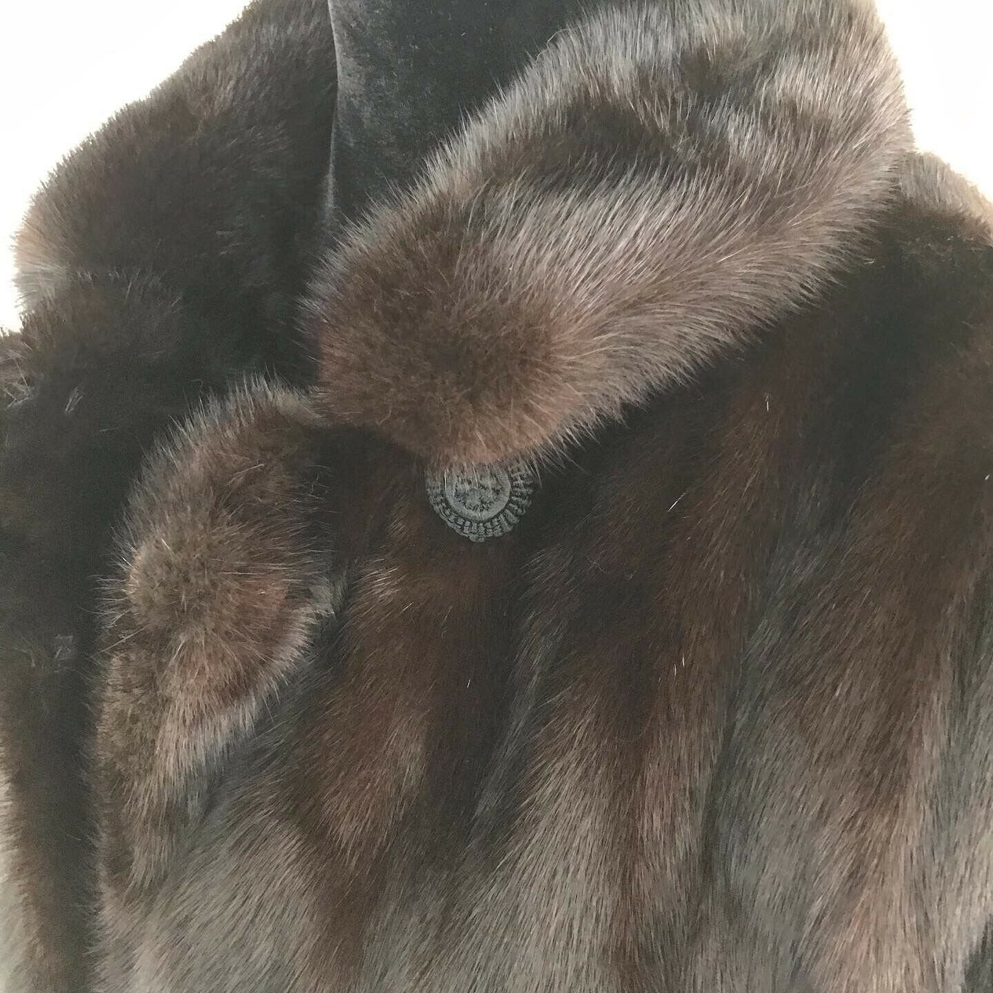 Ladies Vintage Mink Coat Jacket Dark Brown Chocolate Brown Mink Fur ...