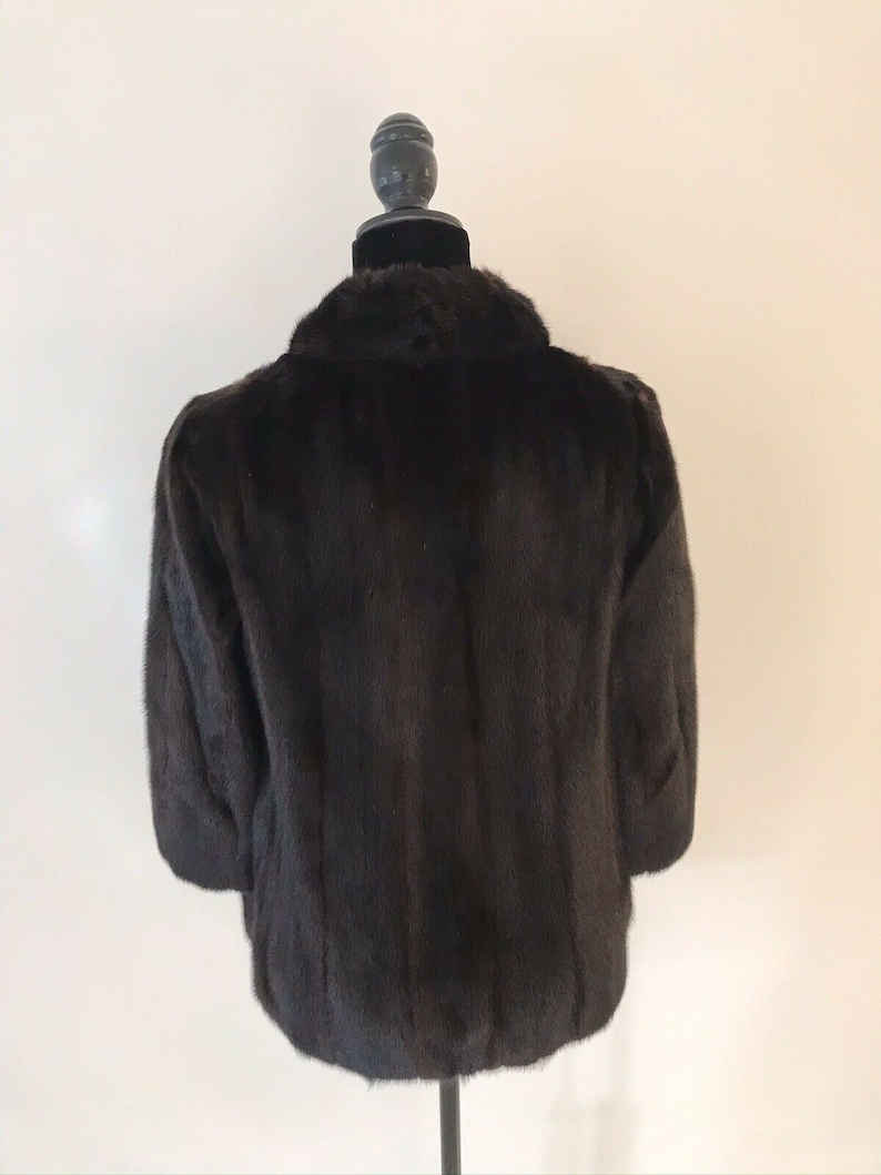 Ladies Vintage Mink Coat Jacket Dark Brown Chocolate Brown Mink Fur ...