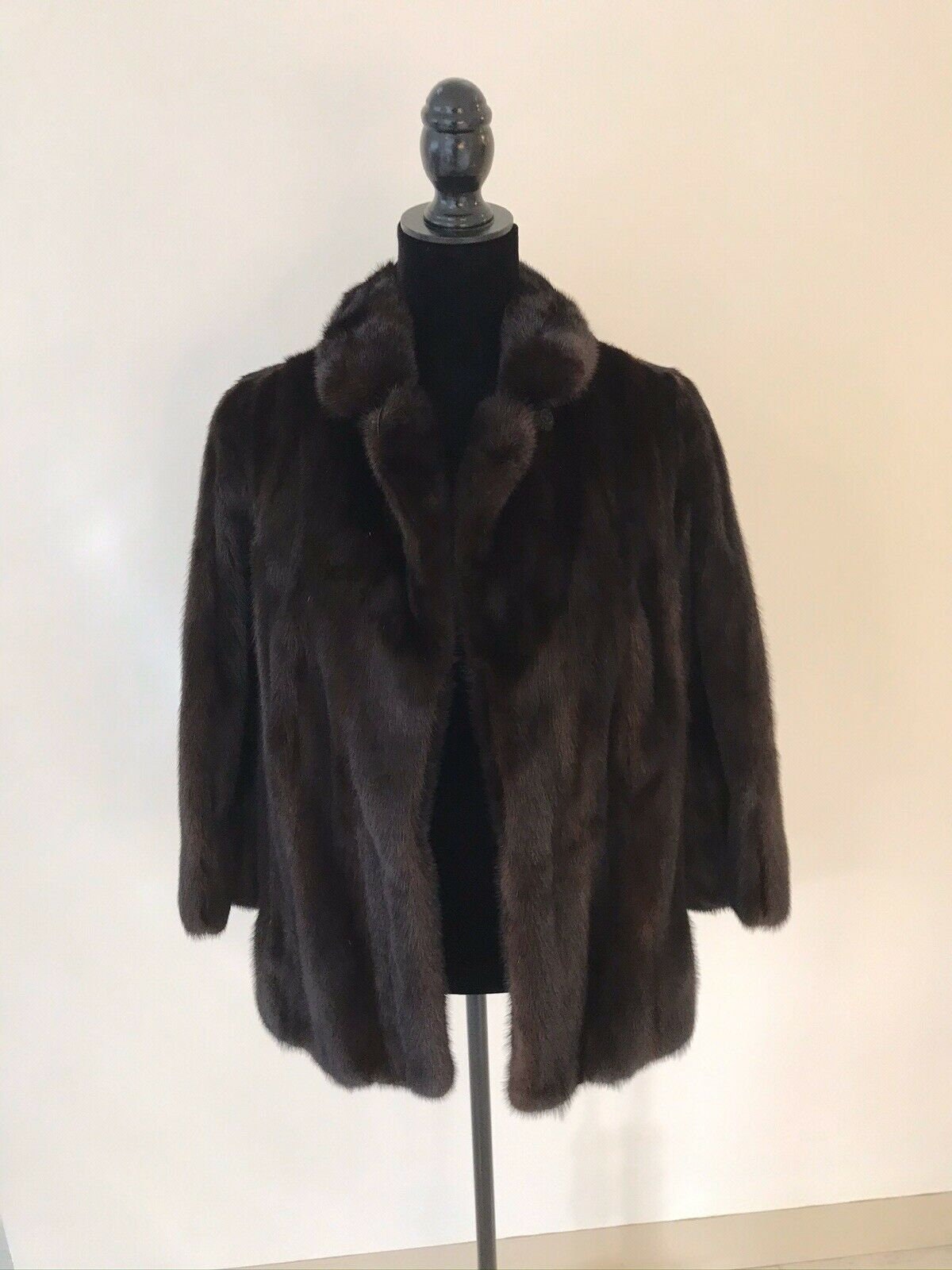 Ladies Vintage Mink Coat Jacket Dark Brown Chocolate Brown Mink Fur ...
