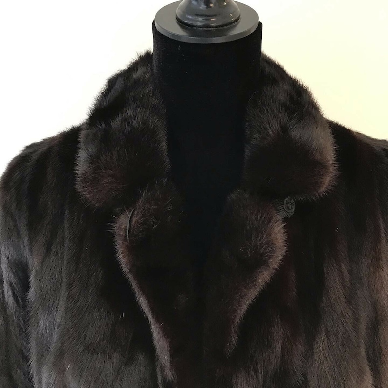Ladies Vintage Mink Coat Jacket Dark Brown Chocolate Brown Mink Fur ...