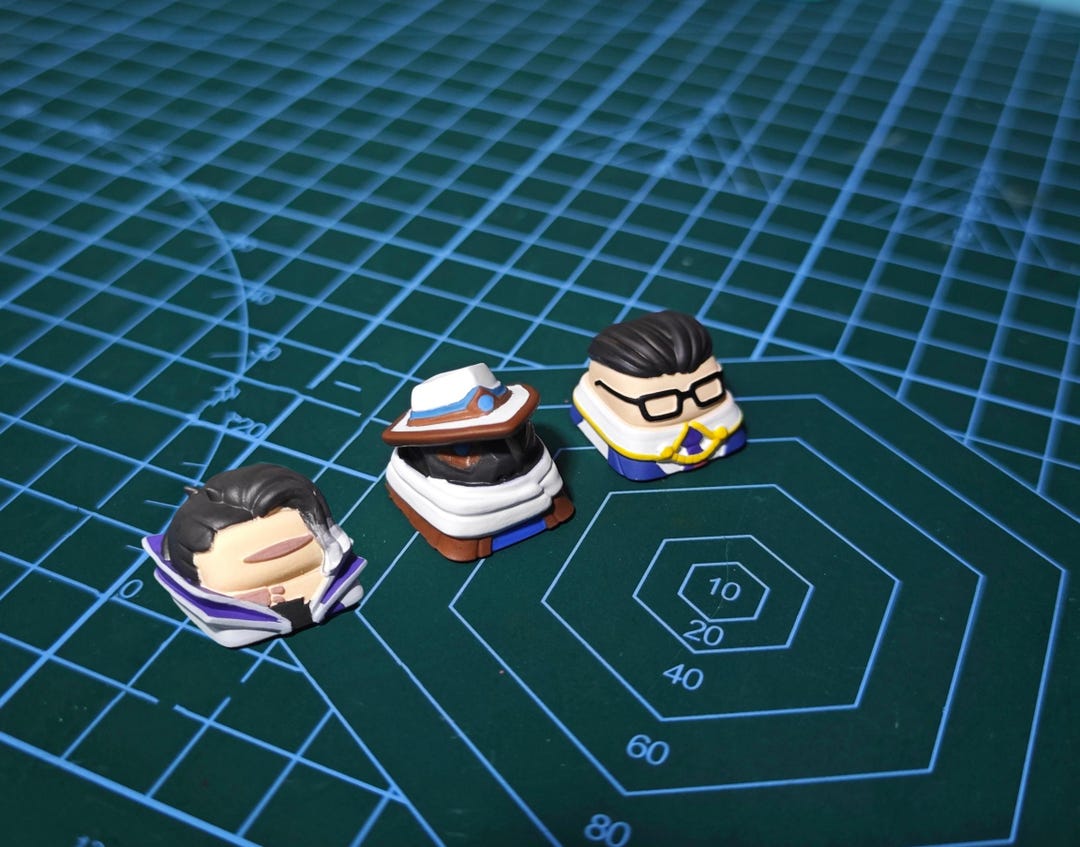 Valorant Agent Keycaps – Fade, Cypher, Chamber | Hand Painted Resin Key ...