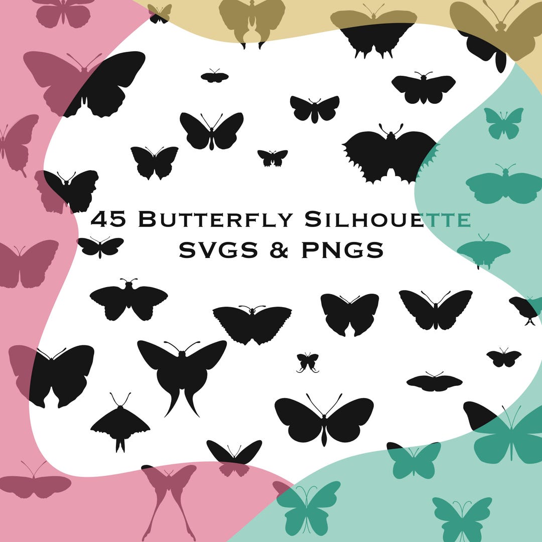 Butterfly SVG File. 45 Butterfly Silhouettes SVG and PNG Files. - Etsy