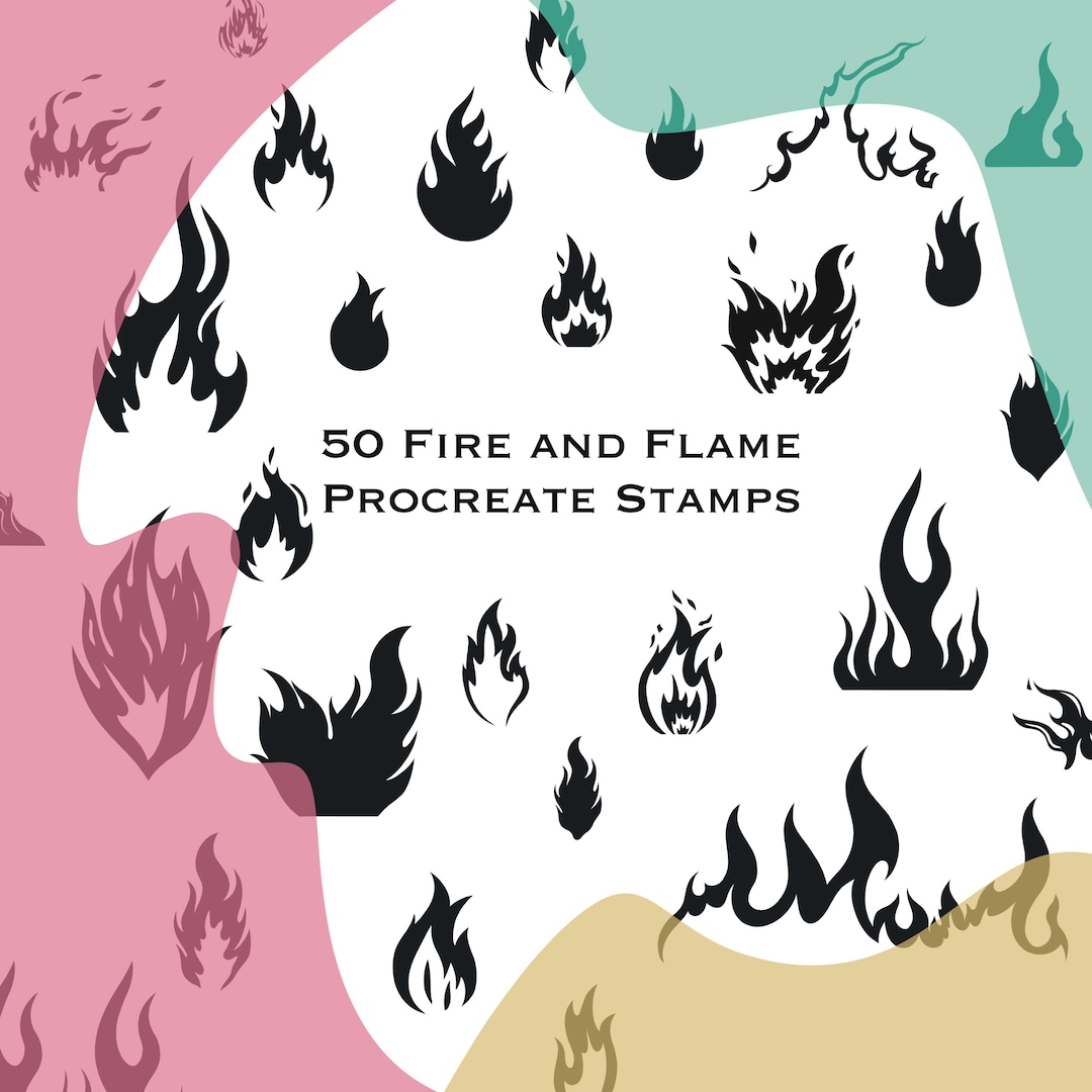 Procreate Flame and Fire Stamps. 50 Flame and Fire Designs. - Etsy