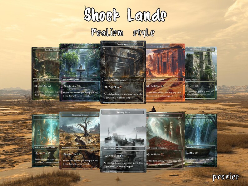 Mega Land Pack (50 Cards) Realistic Style Lands Set of 50 Unique ...