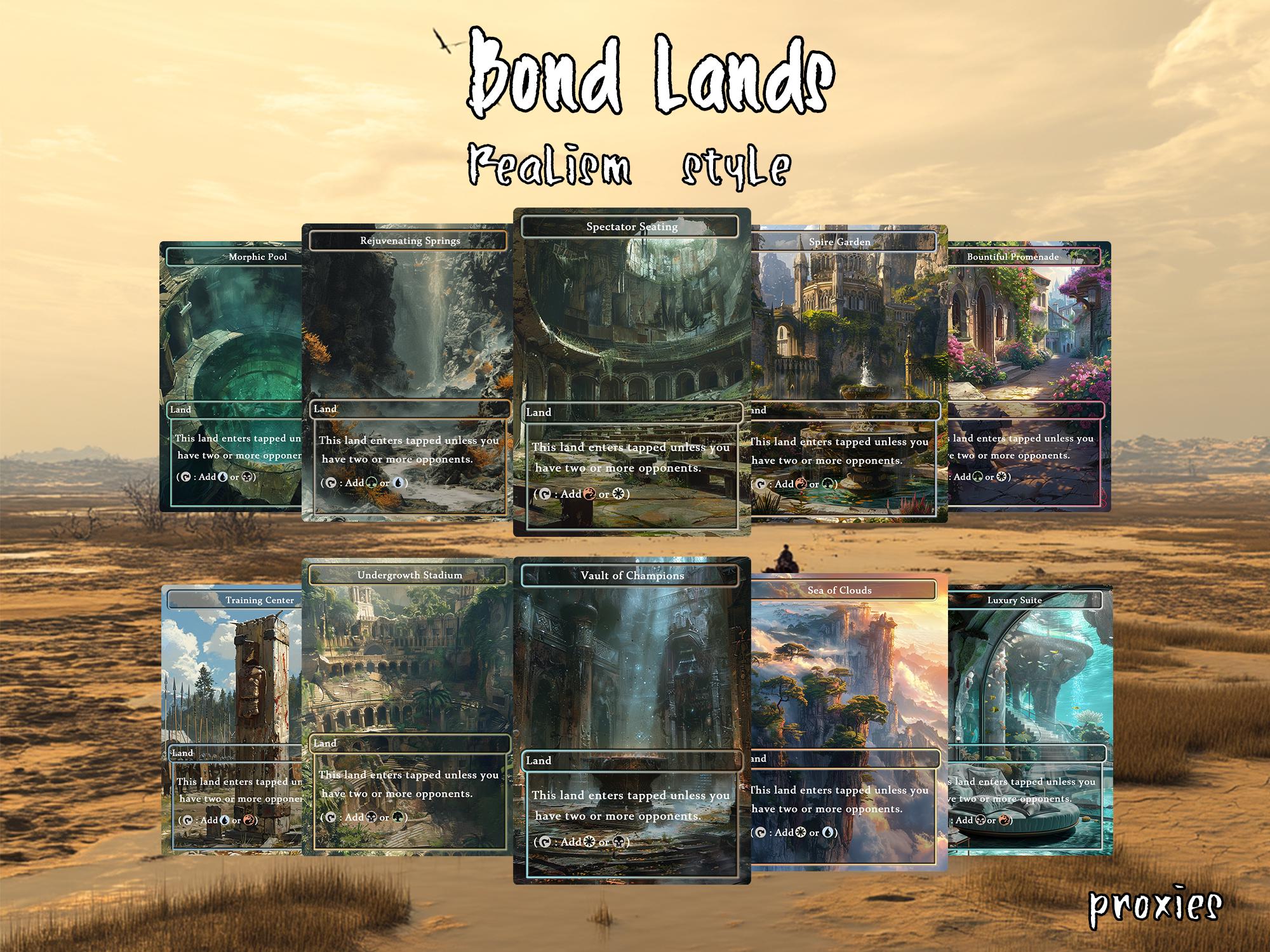 Mega Land Pack (50 Cards) Realistic Style Lands Set of 50 Unique ...