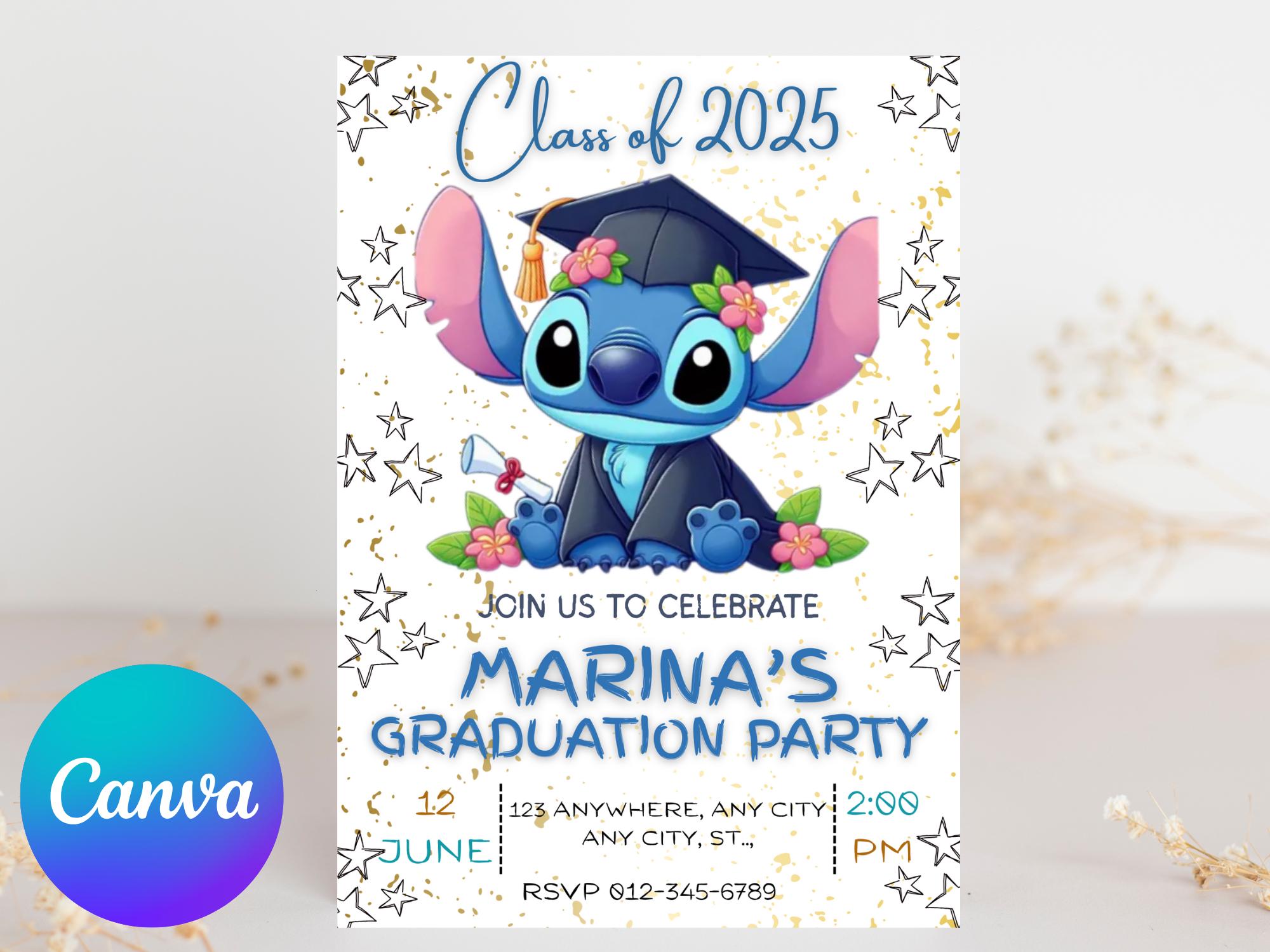 Stitch Graduation Party Invitation | Stitch Kindergarten and School ...