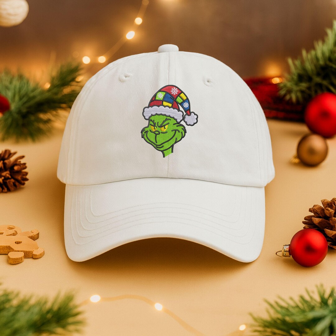 Grinch Embroidered Hat, Funny Grinch Christmas Baseball Cap, Grinch ...