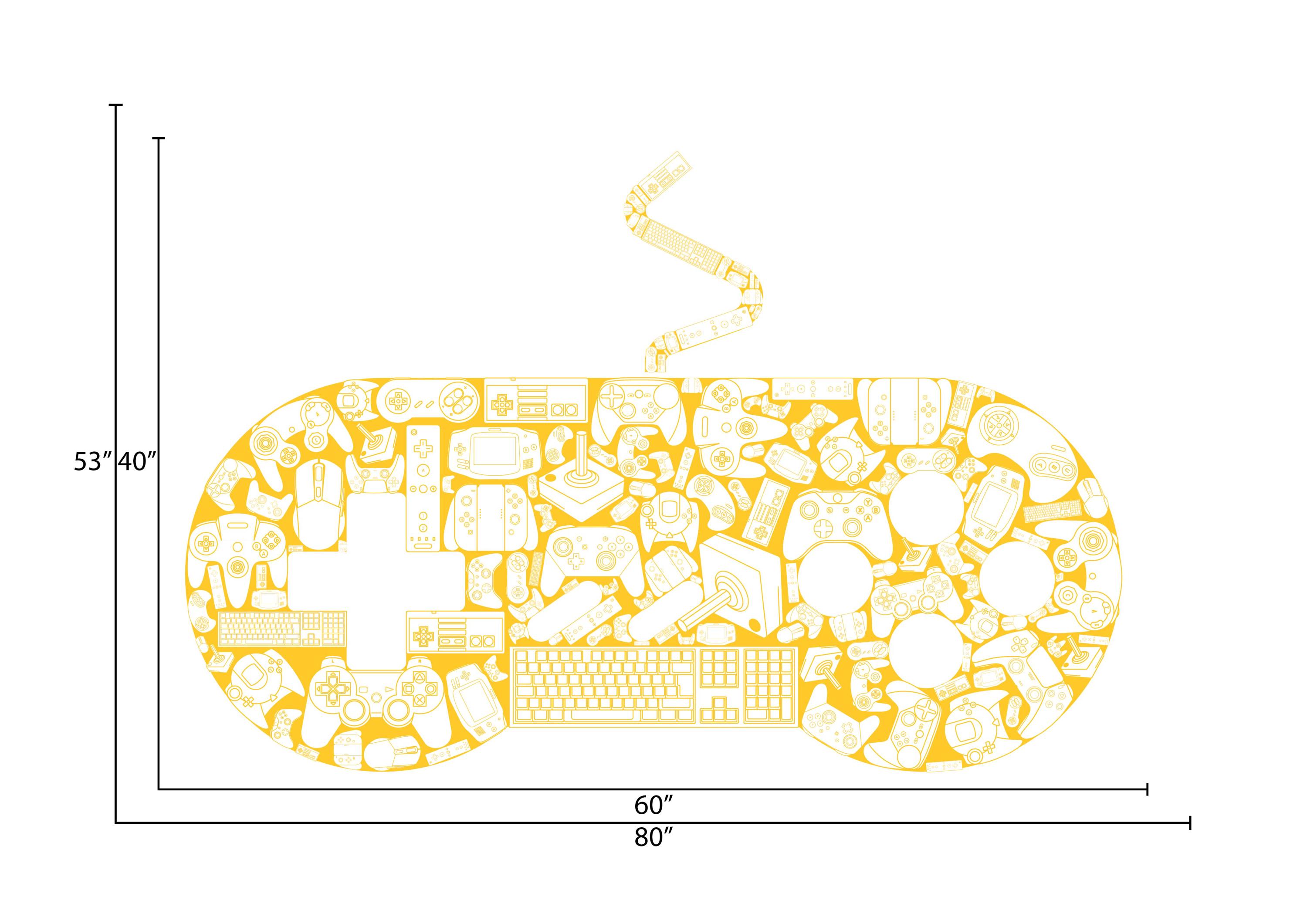 Game Controller Wall Decal White Controller Wall Sticker Joystick ...
