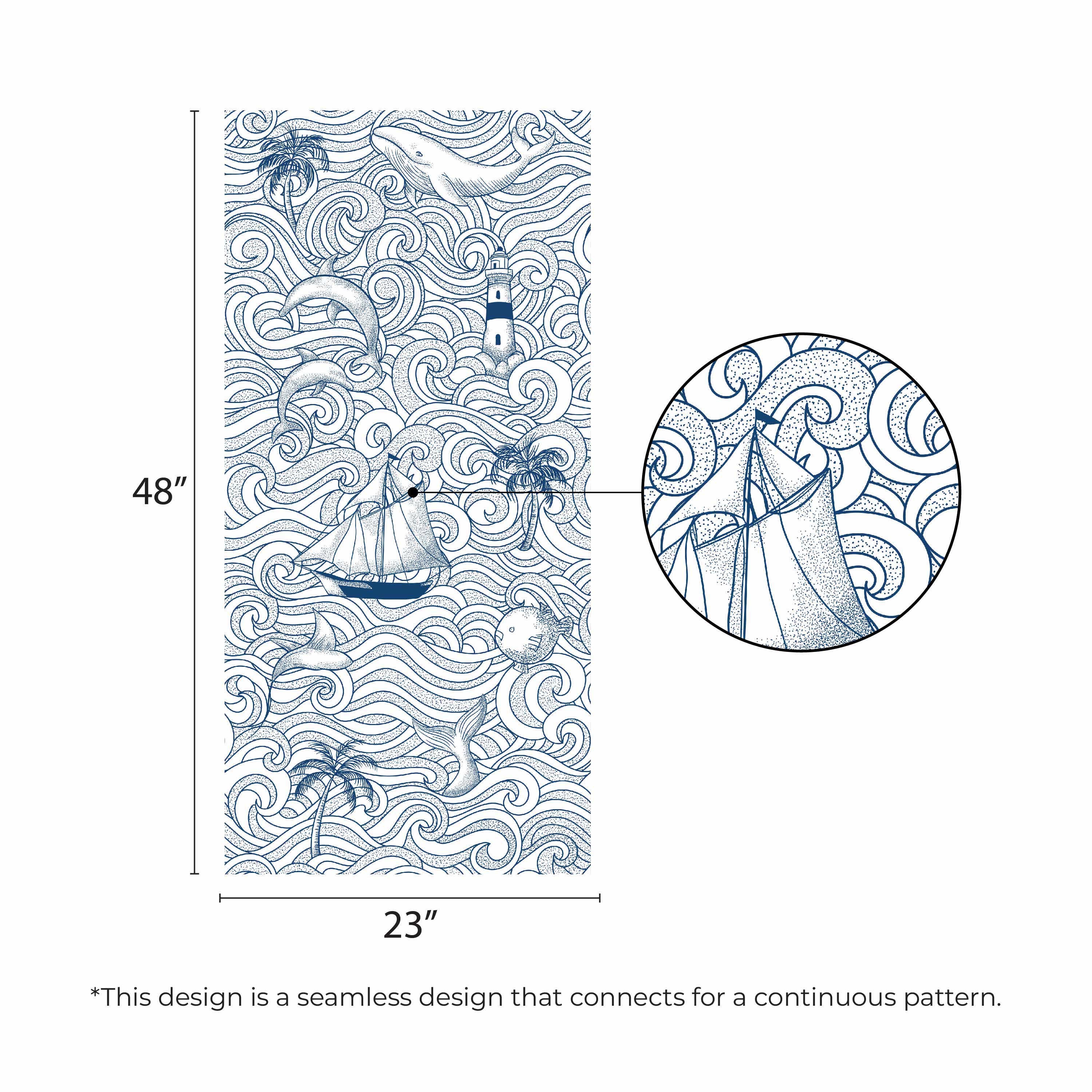 Blue Wave Wallpaper Blue Ocean Wall Decal Blue Whale Wall Sticker ...