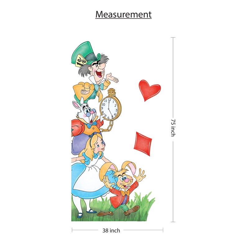 Door Frame Decal Alice in Wonderland Wall Decal Alice's Adventures Wall ...
