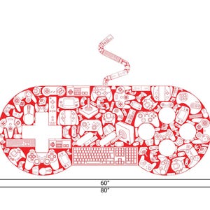 Game Controller Wall Decal White Controller Wall Sticker Joystick ...